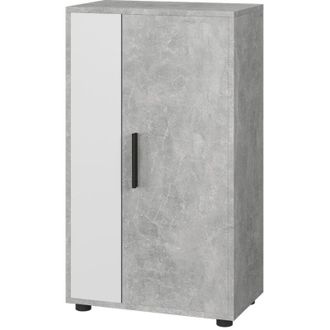 Vicco Commode Berno, Béton/blanc, 50.1x87.3cm avec 2 compartiments