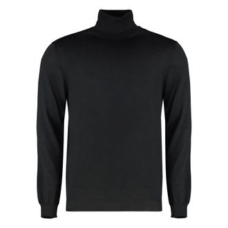 Malo Kaschmir Rollkragenpullover- gerippte Strickkanten - - Knitwear - Herren - Schwarzk - 3XL