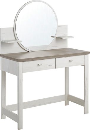 Homin Schminktisch, Grau, Wei&szlig;, 2 Schublade(n) Schubladen, rechteckig, eckig, 45x143x104.3 cm, Schlafzimmer, Schminktische