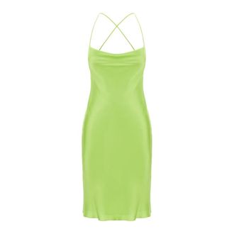 Saint Laurent Cowl-neck Satin Mini Dress - - Dresses - Damen - Gr&uuml;n - S