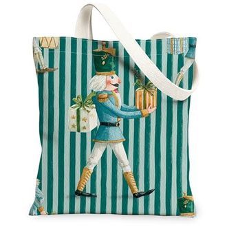 Generic Sacs fourre-tout en toile motif casse-noisette, sacs de courses r&eacute;utilisables, amusants, festifs, l&eacute;gers et lavables en toile pour salle de sport, voy