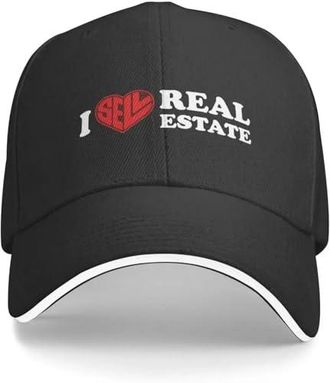 Generic Chapeau dHomme, Cadeau I Love Real Estate Casquette de Baseball Unisex pour Adultes Ajustable pour Hommes