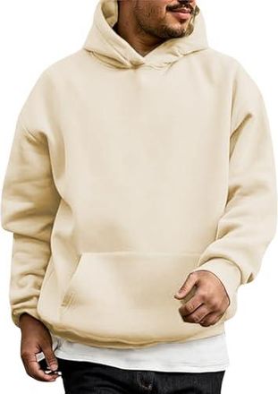 Generic Sweat à capuche en polaire pour homme - Manteau moelleux confortable pour lautomne et lhiver - Couleur unie - Décontracté - Chaud - Pour la vie quotid