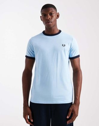 Fred Perry T-shirt &agrave; bordures contrastantes - Bleu marine