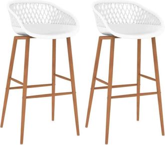 vidaXL Barhocker 2 Stk. Wei&szlig; - Vidaxl