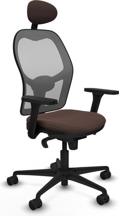 Piqueras y Crespo Schreibtischstuhl mit 3D-Armen, h&ouml;henverstellbarer Lendenwirbelst&uuml;tze und festem Kopfteil, ausgestattet mit 5 Positionen und injiziertem Schaumstoff, 