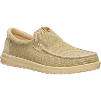 HeyDude Mikka Geflochtene Textil Herren Slipper in Olivgrau/Boulder Tan