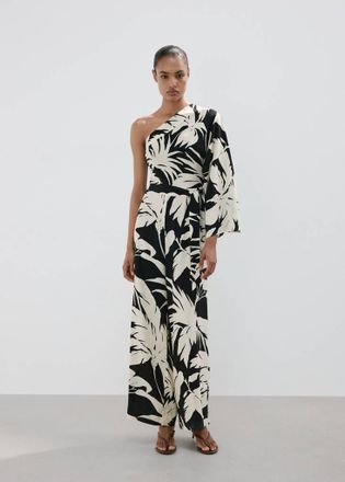 Mango Asymmetrischer Jumpsuit mit Ballon&auml;rmeln ecru - Damen - S - MANGO