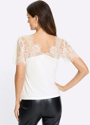 Heine T-Shirt Spitzenshirt Kurzarm