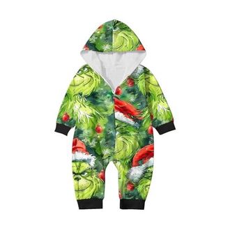 Generic Le Grinch Pyjama Noel Famille De Grinch Homme Deguisement Ensembles Enfant Assorti The Vetement Garcon Noël Hiver Chaud Et Doux Ensemble Couple Coton 