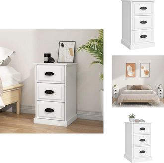 vidaXL Table de chevet blanc 39x39x67 cm bois ding&eacute;nierie - Table De Chevet - Table Nuit - Commode - Meuble De Chambre - Mobilier Design