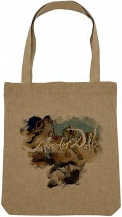 Fabulous Sac Shopping Tote Bag Aspect Lin - Dali Signature Peintre Surrealisme Peintre Artiste Unique Bizarre - Sac de Courses Toile Epaisse 360g Beige Naturel