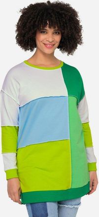 Angel Of Style Sweatshirt Sweater Colorblocking-Druck Rundhals Langarm