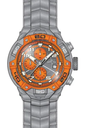 Invicta Speedway 49883 Herrenuhr - Quarzwerk - Edelstahl mit orangefarbenem Zifferblatt - 50 mm