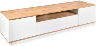 Paris Prix Meuble TV 3 Portes Tania 180cm Blanc & Naturel