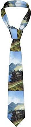 Generic Cravate Le Train &Agrave; Vapeur Jumusi Traverse Le Pont Fine Cravates Tendance Cravates Homme Pour Affaires Accessoires C&eacute;l&eacute;brations