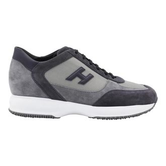 Hogan Low-Top Sneaker - H Logo Suede And Mesh Sneakers - Gr. 9_5 - in Grau - f&uuml;r Damen