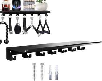 Generico Wandregale: Metallregal aus Stahl mit 1350 g Dicke, 50 Pfund-Halterung, Organizer f&uuml;r Fitnessstudio, Badregal, robuste Wandhalterung, Fitness-Kleiderb