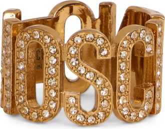 Moschino Bague &agrave; lettres - Femme - Accessoires - Jaune - Taille: ONE Size
