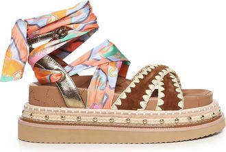 Kurt Geiger Femme, Chaussures, Multicolore, Taille: 41 EU Orson Cross Scarf Sandal