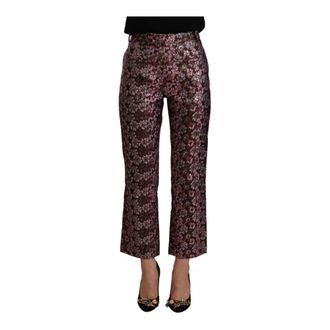 House Of Holland Femme, Pantalons, Multicolore, Taille: 38 FR Pantalon &Eacute;vas&eacute; Court Jacquard Floral