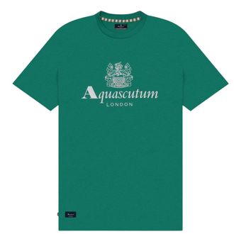 Aquascutum Active Beach Basic T-shirt Mit Gro&szlig;em Logo, Gr&uuml;n