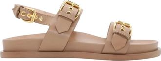 AGL Agl, Femme, Chaussures, Beige, Taille: 38 1/2 EU Cristina Double Buckle Sandales