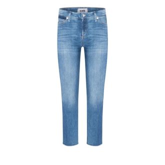 Cambio Glam Used Jeans mit Fransen am Saum - - Jeans - Damen - Blau - XS