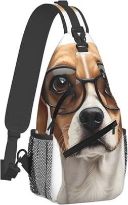 Generic Polyester Sacoche Homme Bandouliere Chien Weimaraner mignon Sacs &agrave; Bandouli&egrave;re Casual Crossbody Bag pour Randonn&eacute;e Femme Camping