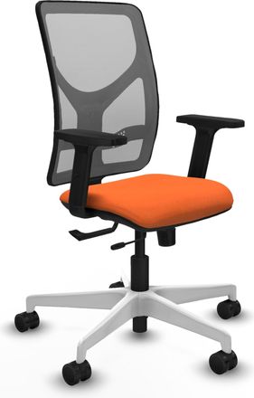 Piqueras y Crespo B&uuml;rostuhl mit 2D-Armlehnen, ausgestattet mit Syncro/Traslack und Schneideschaum, mit Rollen 65 mm, Nylon, Grau/Orange