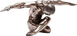 Kare Design Design Dekofigur Nude Man Bow, moderne, große Dekostatue, athletischer Mann, Bronze (H/B/T) 40x137x47cm