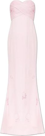 Self Portrait Femme, Robes, Rose, Taille: 40 FR Robe Maxi Bustier Orn&eacute;e dAppliqu&eacute;s Floraux