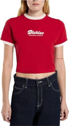 Dickies Femme, Tops, Rouge, Taille: 36 FR T-shirt Ringer rétro