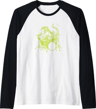 Seembo Oktopus spielt Schlagzeug Beach-Schlagzeuger Lustiger Rockmusiker Raglan