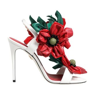 Dolce & Gabbana Rote Blumen Stiletto Sandalen - - Shoes - Damen - Mehrfarbig - 35 1/2 EU