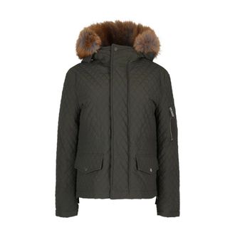 Burberry Gesteppte Jacke mit Kunstfellkapuze - - Jackets - Damen - Gr&uuml;n - M