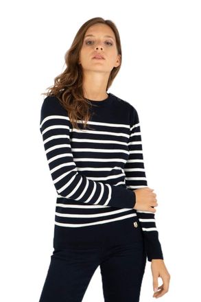 Armor Lux Damen Pull Marin Groix HÃritage Femme Pullover, Blau (3Jc Rich Navy/Milk 3Jc), 44 (Herstellergröße: 5)