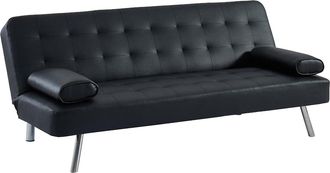 Vente-Unique Schlafsofa Klappsofa - Kunstleder - Schwarz - Michelle II