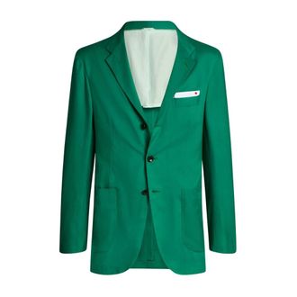 Kiton Kaschmir-Sakko mit Einreiher - - Jackets - Herren - Gr&uuml;n - S