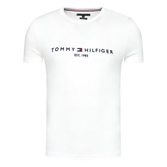 Tommy Hilfiger T-Shirt Core Logo Tee MW0MW11465 Wei&szlig; Regular Fit
