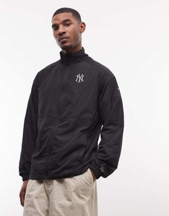 New Era NY Yankees - Haut de surv&ecirc;tement tiss&eacute; &agrave; fermeture &eacute;clair - Noir