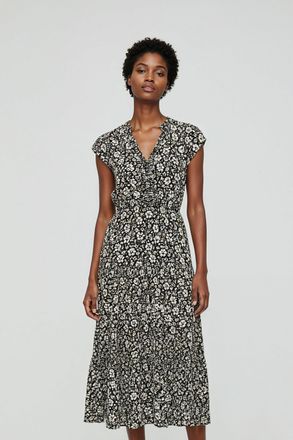 Gerard Darel Robe cintr&eacute;e &agrave; fleurs - PRISCA - Noir