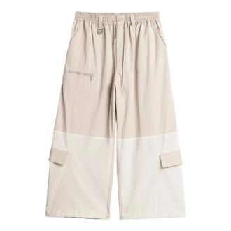 Yohji Yamamoto Homme, Pantalons, Brun, Taille: S Cropped Straight Leg Pants