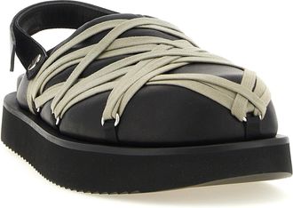 Rick Owens Geometric Lace-Up Sabot - Black