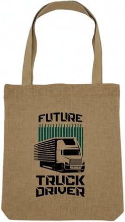Fabulous Sac Shopping Tote Bag Aspect Lin - Future Truck Driver Job Passion - Sac de Courses Toile Epaisse 360g Beige Naturel Cabas Port&eacute; Epaule Solide Imprim&eacute;