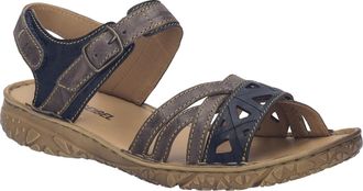 Josef Seibel Sandale JOSEF SEIBEL Ivy 08, Damen, Gr. 38, blau kombiniert, Leder, used, Schuhe Sandale, Klettschuh, Riemchensandale in Komfort-Schuhweite G (=weit)