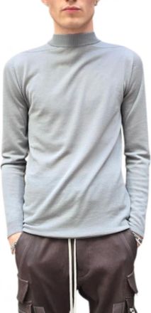 Rick Owens Homme, Pulls, Bleu, Taille: M Pull Col Montant
