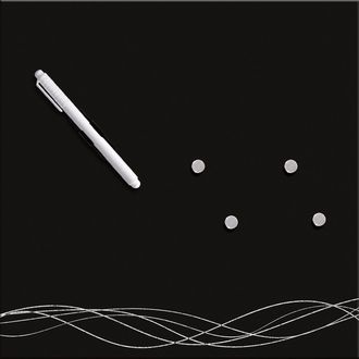 Eurographics Eurographics Swirly Lines Luxury 30x30 Magnettafel, Glas, schwarz, 30 x 30 x 2 cm