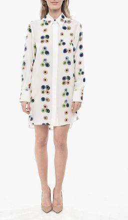 Chlo&eacute; Silk Shirt Dress EYES with Hidden Button Placket Chloe