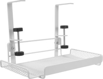 OSALADI Untertisch Kabelkorb Metall Wei&szlig; Klemmregal mit Gro&szlig;em Fassungsverm&ouml;gen f&uuml;r Kabelmanagement und B&uuml;roaufbewahrung Robuste Ablage f&uuml;r Schreibtisch und W